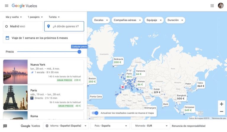 Google Flights Vuelos: cómo conseguir billetes y vuelos baratos con ...