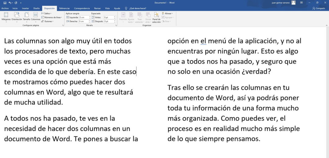Cómo hacer 2 columnas en Word – tusequipos.com
