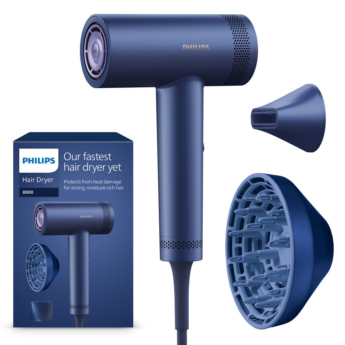 Philips Serie 8000, secador con modo ultrarrápido en 3 minutos ...