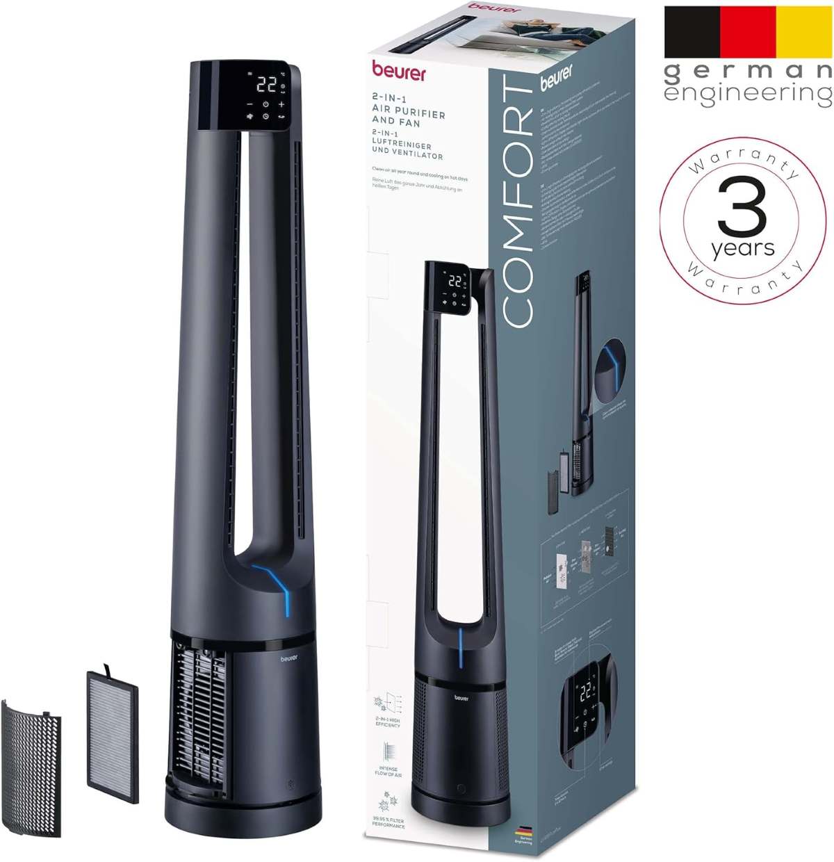 Beurer LV 500 PureFlow, purificador y ventilador en un solo aparato – tusequipos.com